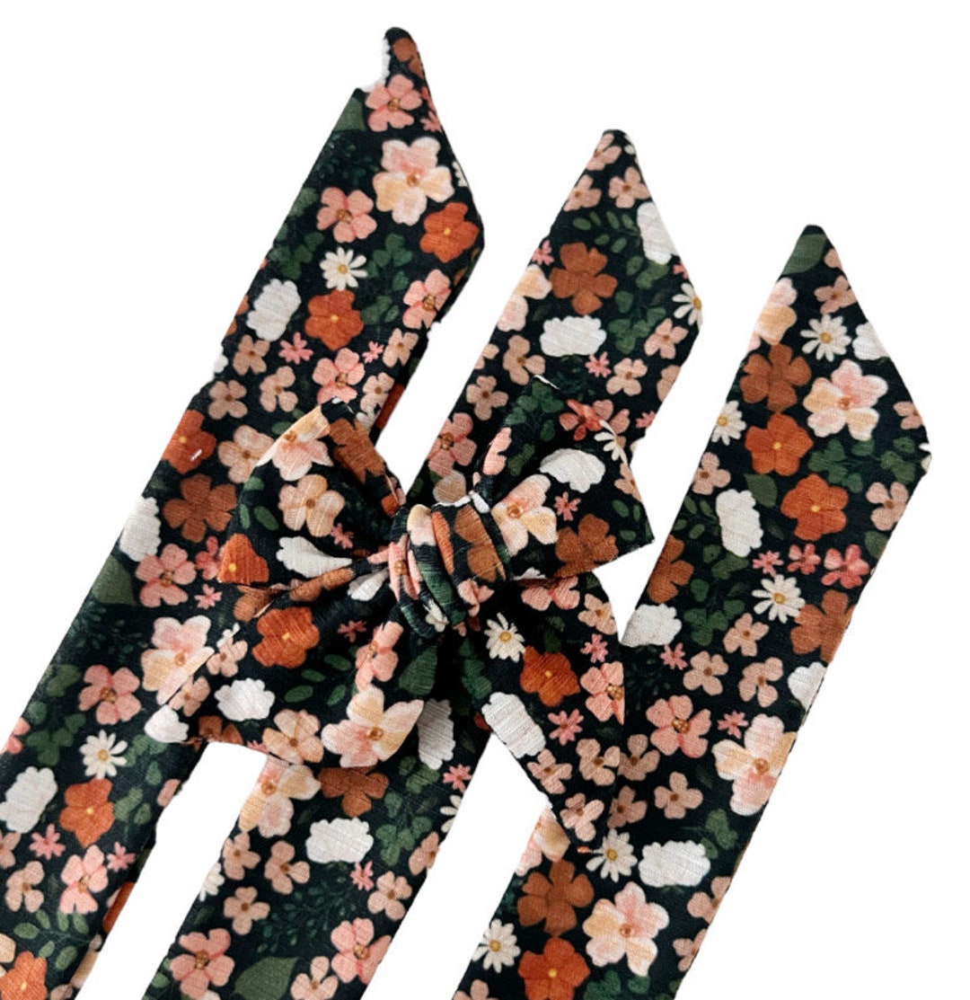 Fall Floral - Set of 3 - Bow Strips - 3-4" Bows - DIY Bows - Hand Tied ...