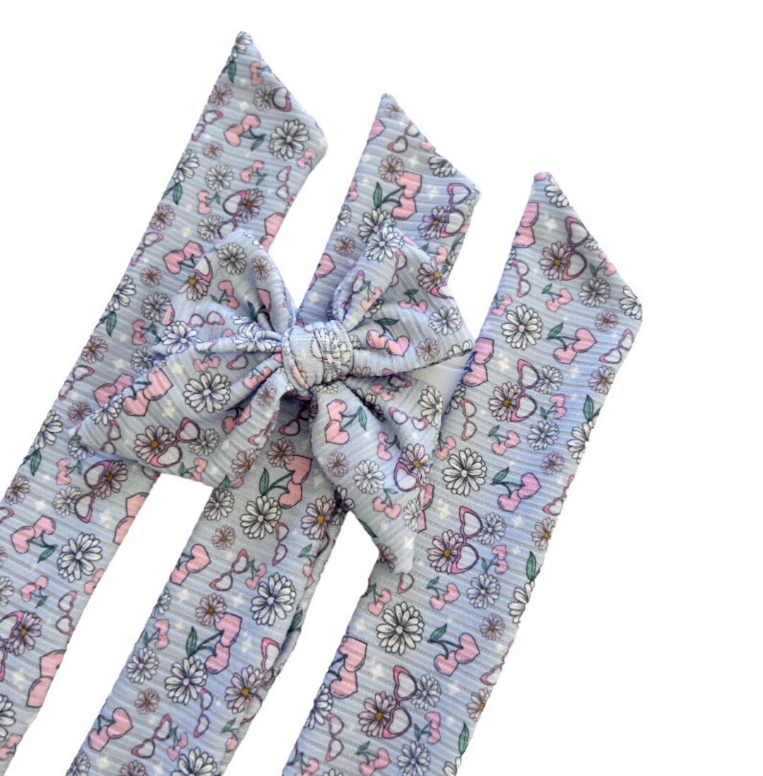 Cherries and Blooms - Set of 3 - Bow Strips - 3-4" Bows - DIY Bows ...