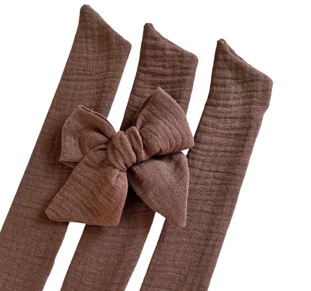 Coffee - Set of 3 - Bow Strips - 3-4" Bows - Double Gauze - DIY Bows ...