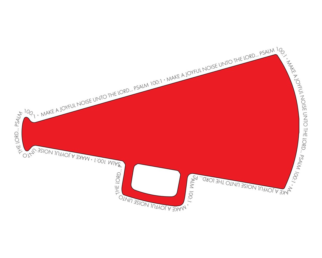 Psalm 100:1 Bible Verse Cheerleading Red Megaphone Printable - INSTANT ...