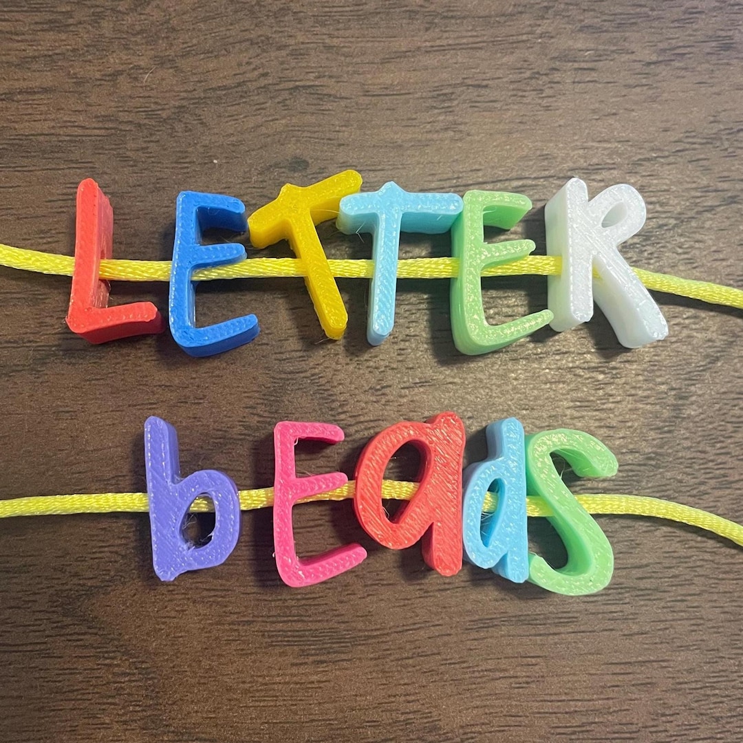 Custom 3D Printed Letter Beads – Alphabet Beads for Bracelets, Jewelry ...