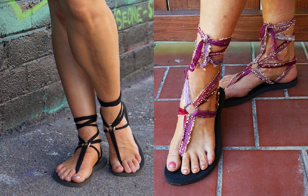 Lace up Sandals With TWO Pairs of Interchangeable Laces. - Etsy