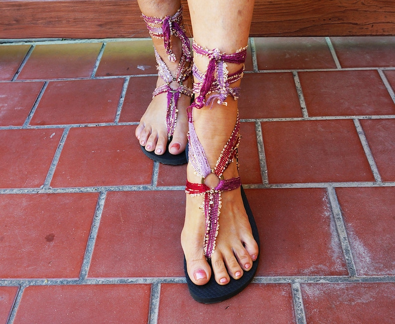 Ankle length lace up gladiator sandals with beautiful deep | Etsy