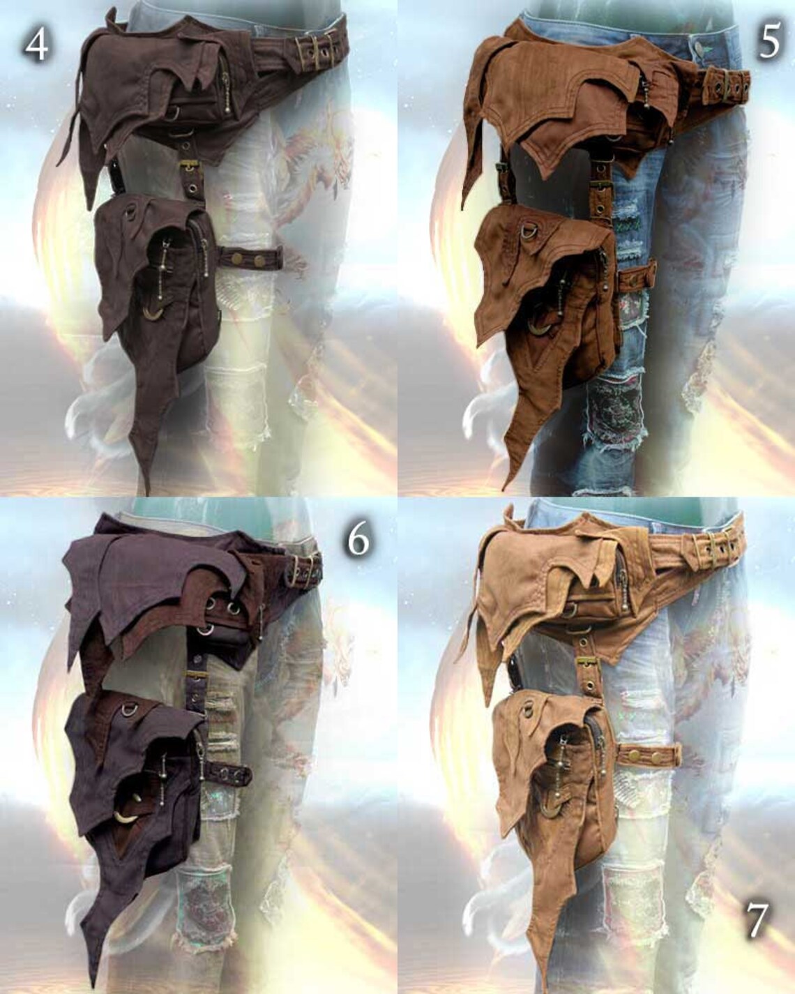 Phoenix Belt - Post Apocalyptic Hip Pocket Belt Pouch With Leg Strap ...