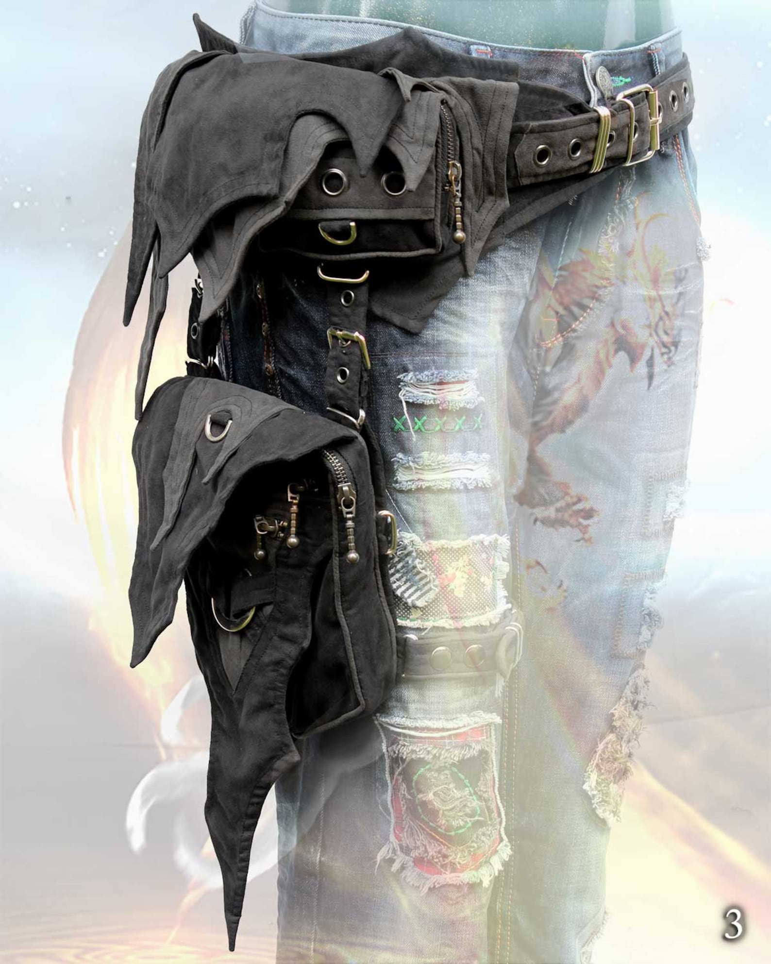 Phoenix Belt - Post Apocalyptic Hip Pocket Belt Pouch With Leg Strap ...