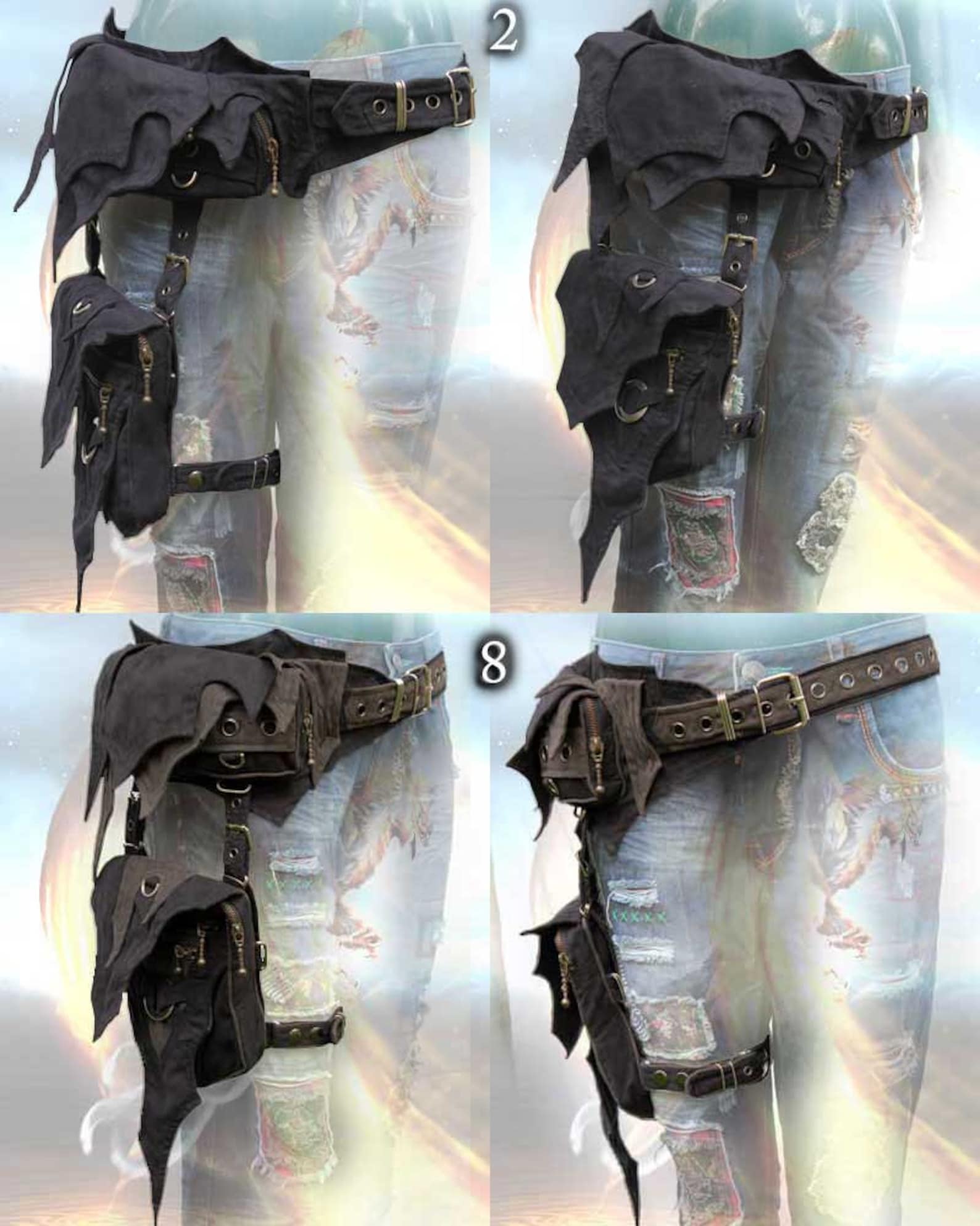 Phoenix Belt - Post Apocalyptic Hip Pocket Belt Pouch With Leg Strap ...