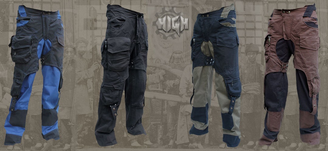 Rebel Pants ~ Post Apocalyptic Goa Psypunk Multi Cargo Pocket Psytrance ...