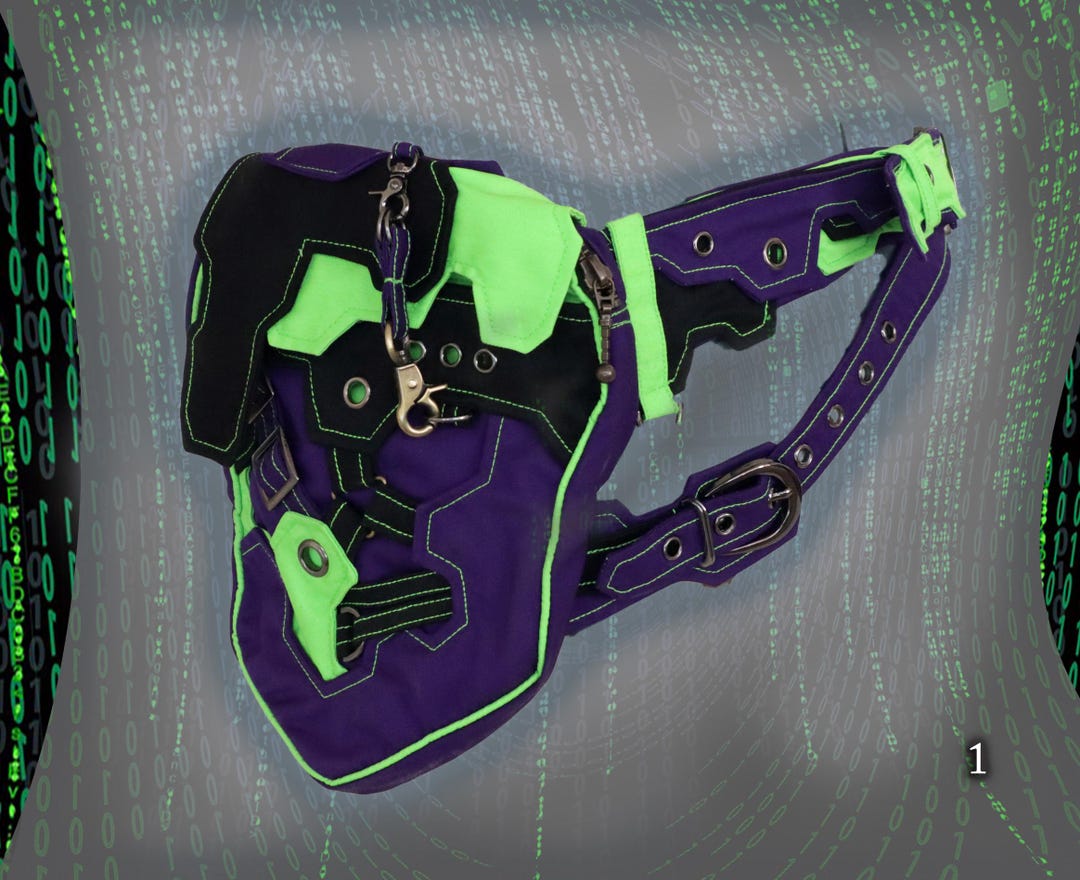 Matrix Belt - Uv Neon Reactive Cyber Psytrance Pocket Belt, Mens ...
