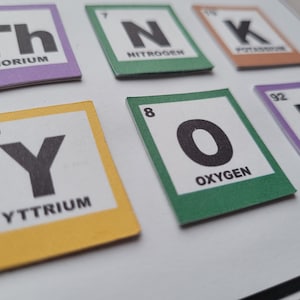 Chemistry Thank You Card, Periodic Table Card, Elements Card, Thank You ...