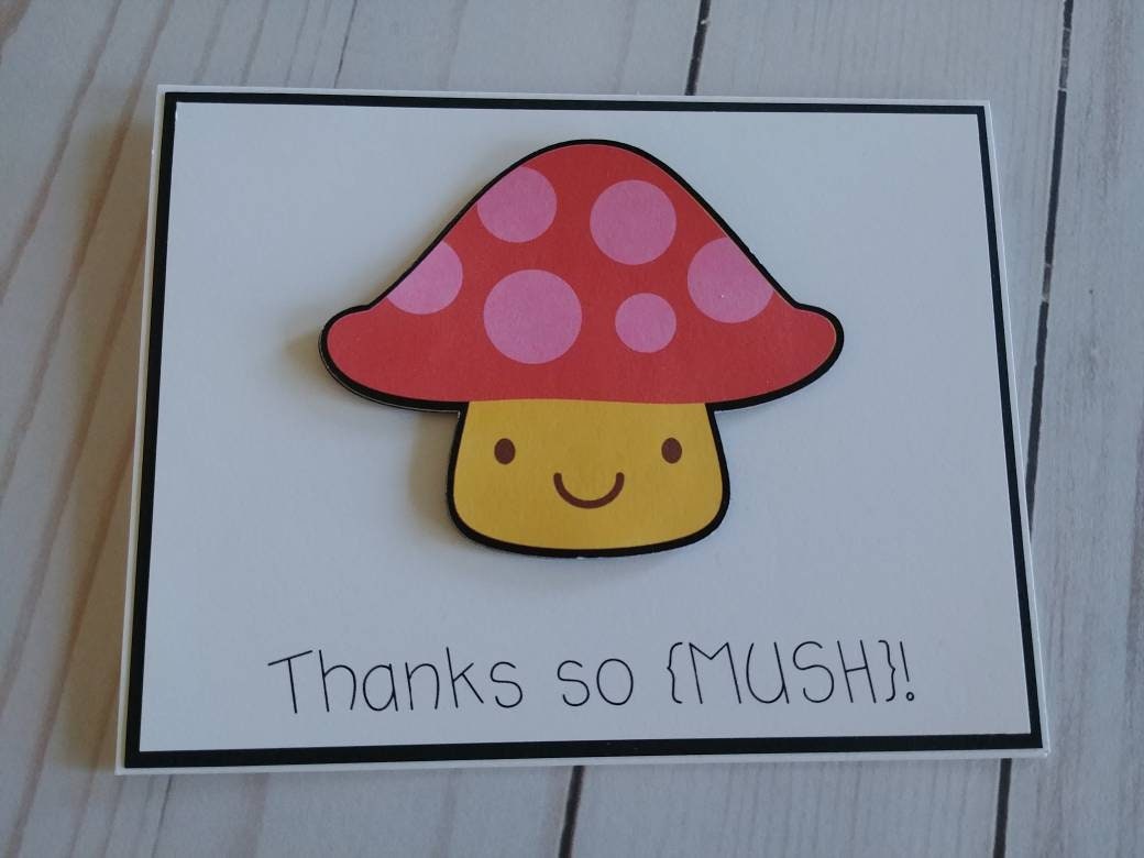 Thank You Card Cute Mushroom Card Mushroom Lover Card Punny - Etsy