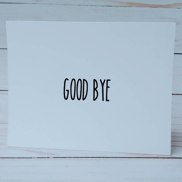 Good Bye Card - Etsy