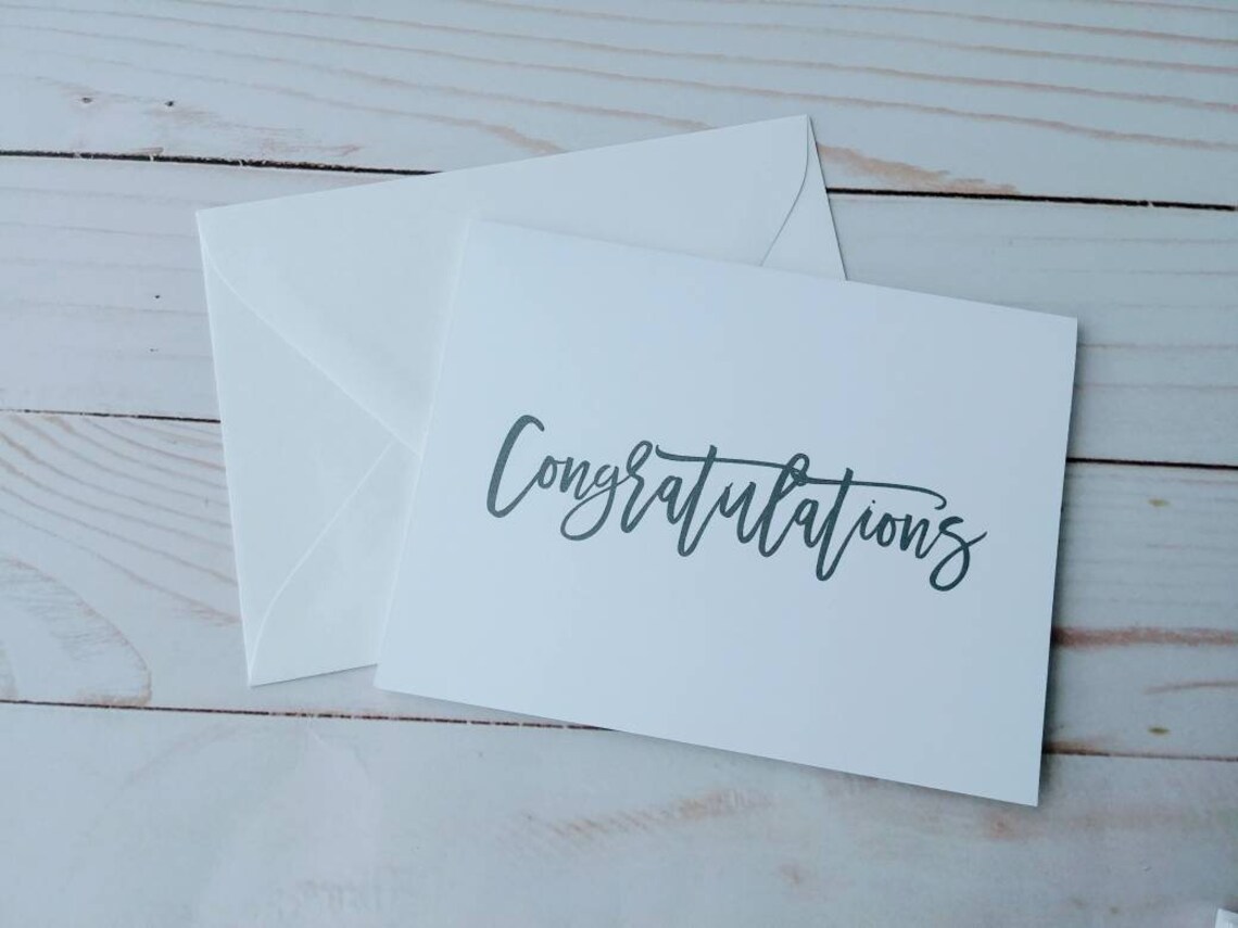 Simple Congrats Card Congratulations Card Wedding Plain - Etsy