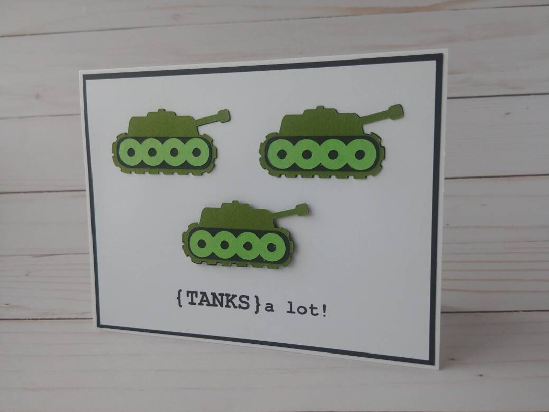 Military Thank You Card, Tank Card, Thank You Card for Friend, Thank ...