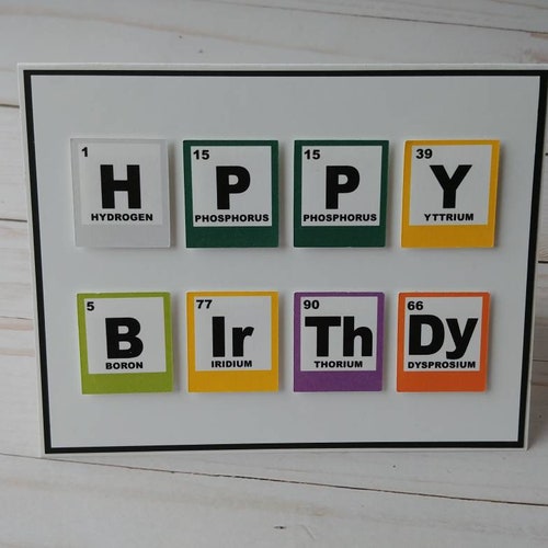 Birthday Cards for Nerds Chemistry Birthday Periodic Symbol - Etsy