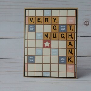 Thank You Card for Hostess, Scrabble Card, Board Game Card, Thank You ...