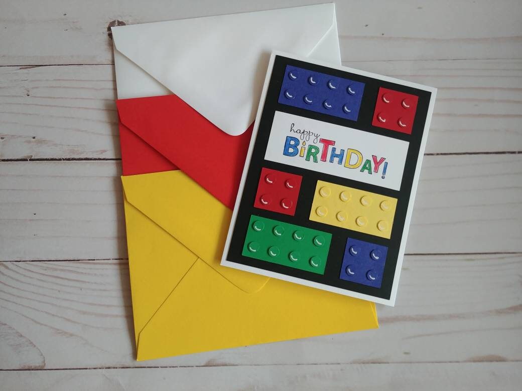Birthday Card for Boy, Birthday Card for Son, Building Block Card ...