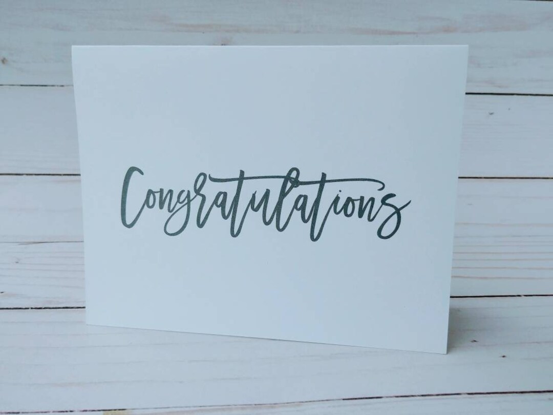 Simple Congrats Card, Congratulations Card Wedding, Plain Stationary ...
