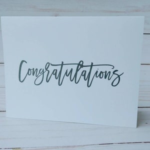 Simple Congrats Card, Congratulations Card Wedding, Plain Stationary ...