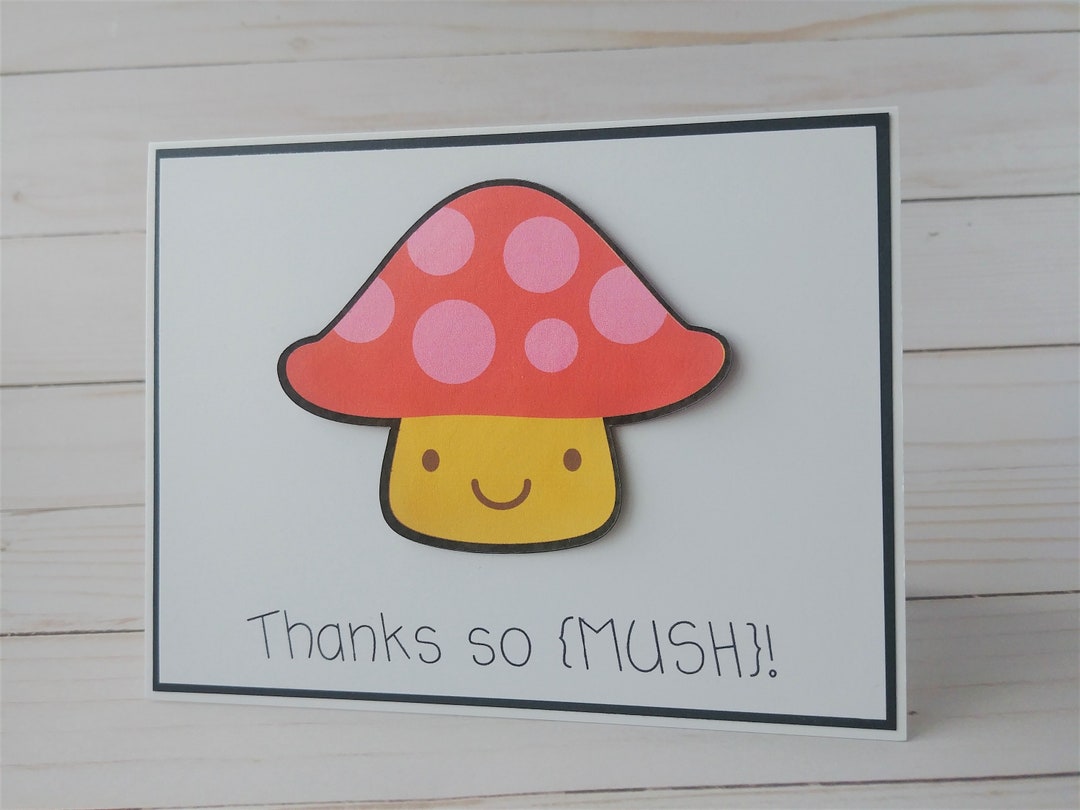 Thank You Card Cute Mushroom Card Mushroom Lover Card Punny - Etsy