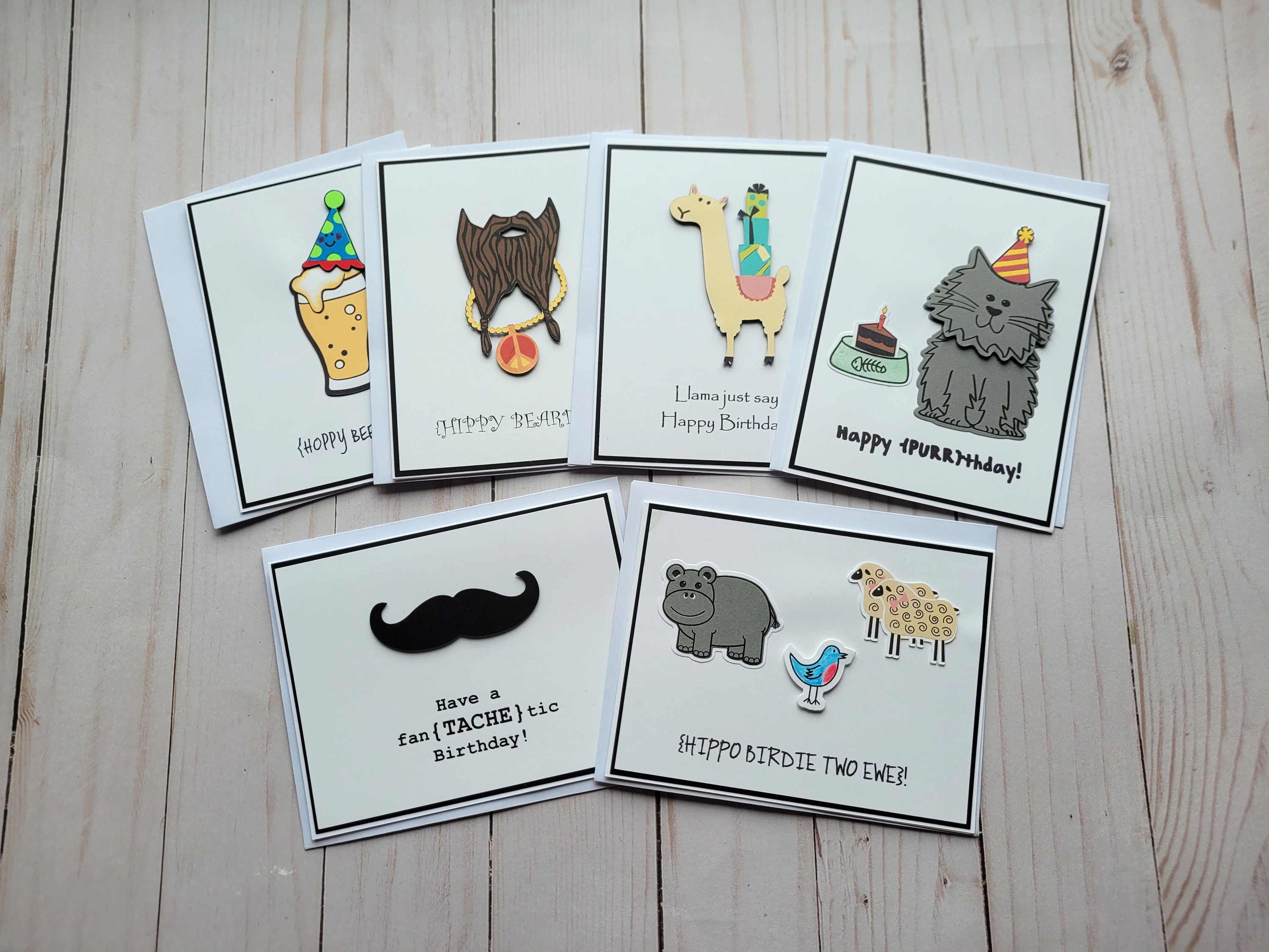 Punny Birthday Card Variety Pack, Handmade Birthday Cards for Friends ...