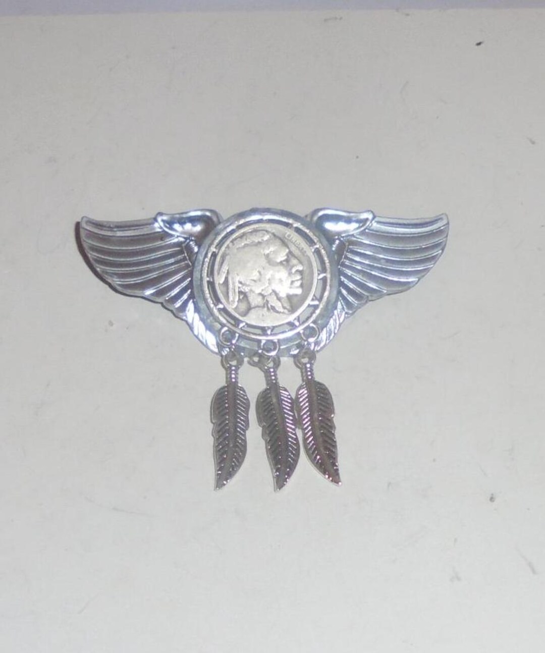 Motorcycle Biker Dream Catcher Indian Head Nickel Coin Good Luck Token ...