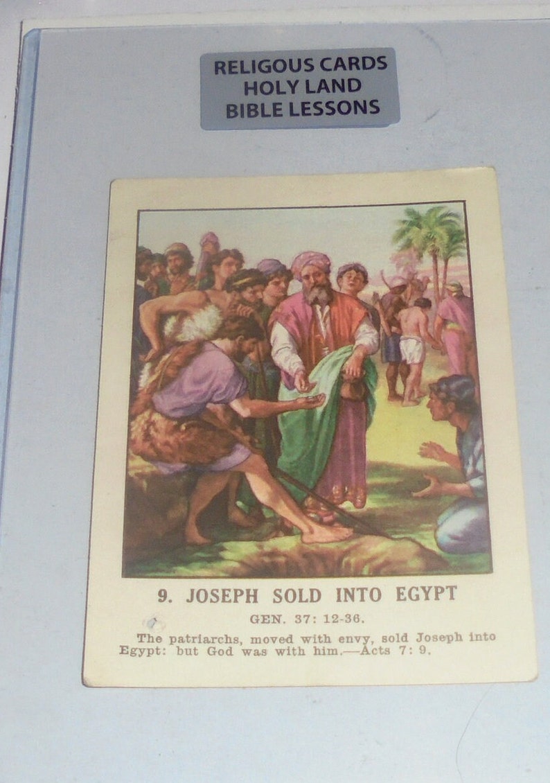 Vintage Bible Study Lesson Color Card Christian Joseph Sold to Egypt ...