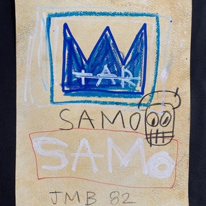 Jean Michel Basquiat Drawing King SAMO Rare Vintage Signed Modern Urban ...
