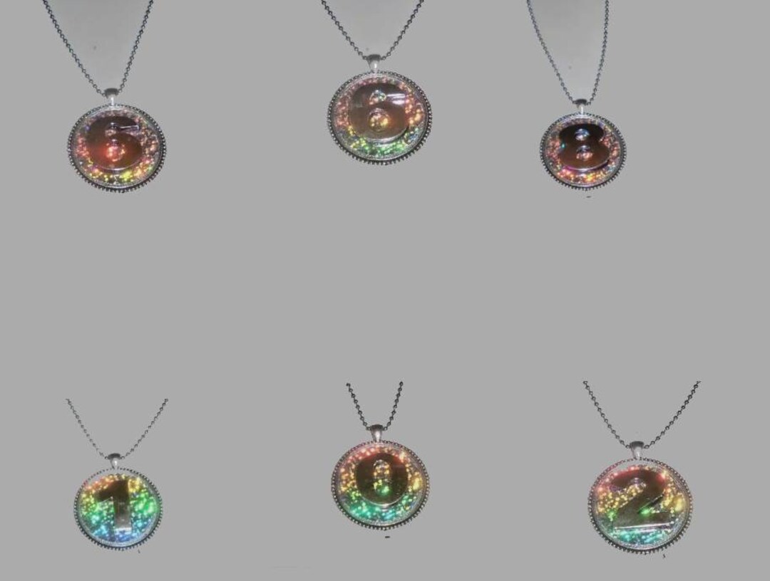 Lucky Numbers 0 1 2 3 4 5 6 7 8 9 Prism Bling Car Emblem Chain Pendant ...