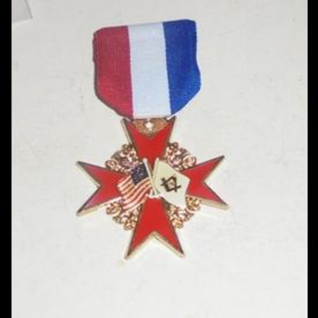 USA Masonic Masonry Eagle Freedom Friendship Flag Patriot Knight Officer July Parade Award ...