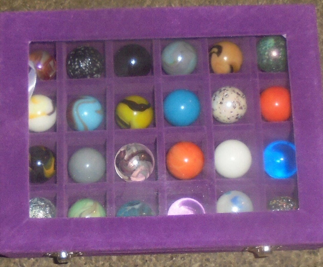 Vintage Marbles Shooter Game Swirl Glass Crystal Glow Set Lot ...