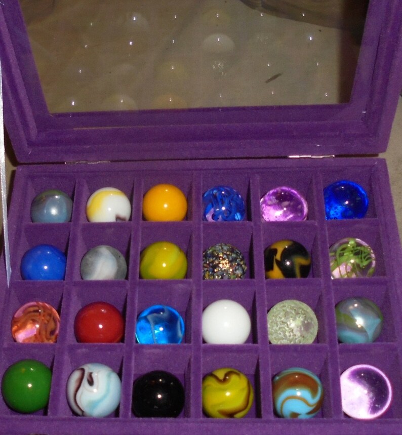 Vintage Marbles Shooter Game Swirl Glass Crystal Glow Set Lot - Etsy