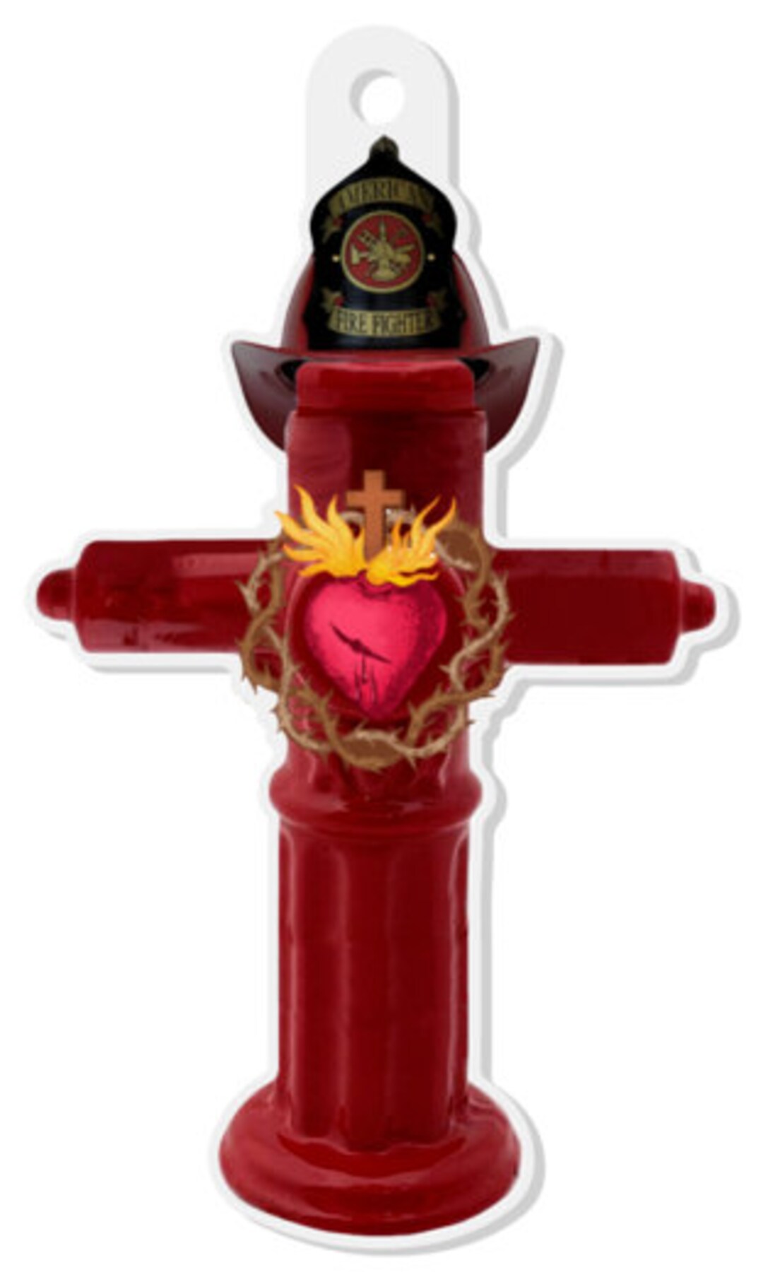 Town Fire Department Fireman's Cross Call Box FD Keyring Keychain Water ...