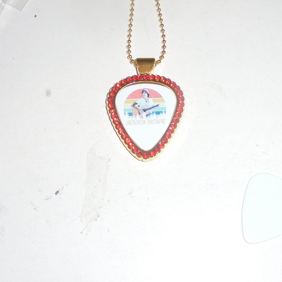 Jackson Browne Concert Guitar Pick Pendant Chain Song Band Running on ...