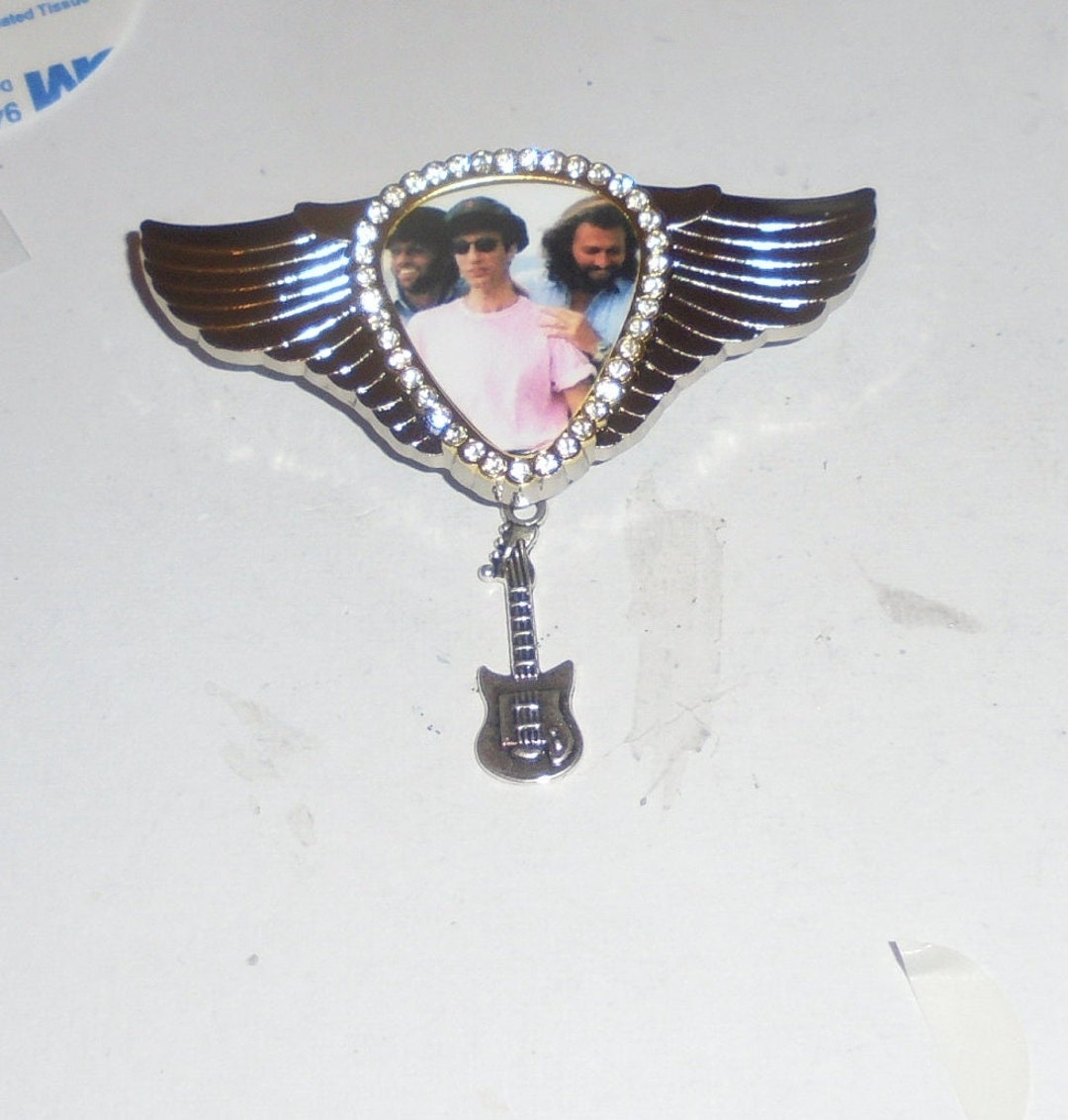 BEE GEES Concert Pick Guitar Badge Pin Jacket Vest Song I We You Band ...