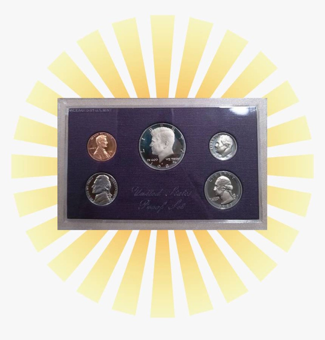 Vintage My Birthday 1985 Proof Mint Coin Set Year Good Luck Investment ...