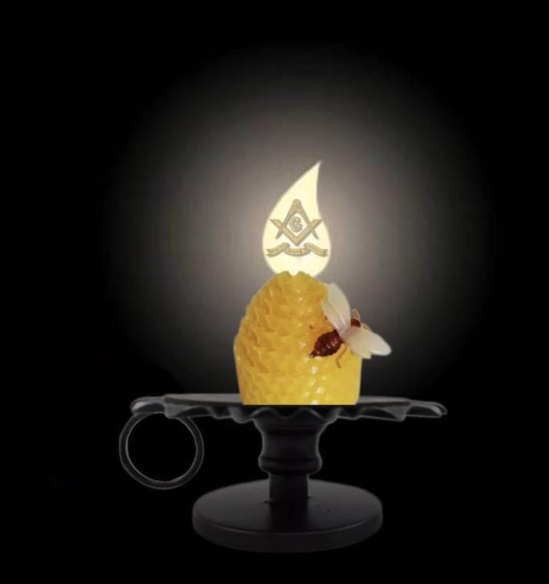 Masonic Wax Bee Beehive Mini Candle Holder Alter Mantle Desk Table ...