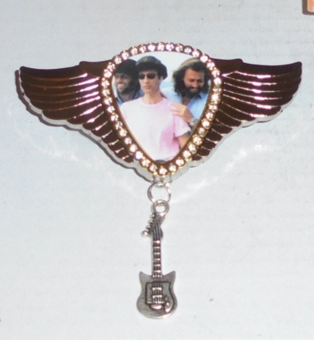 BEE GEES Concert Pick Guitar Badge Pin Jacket Vest Song I We You Band ...