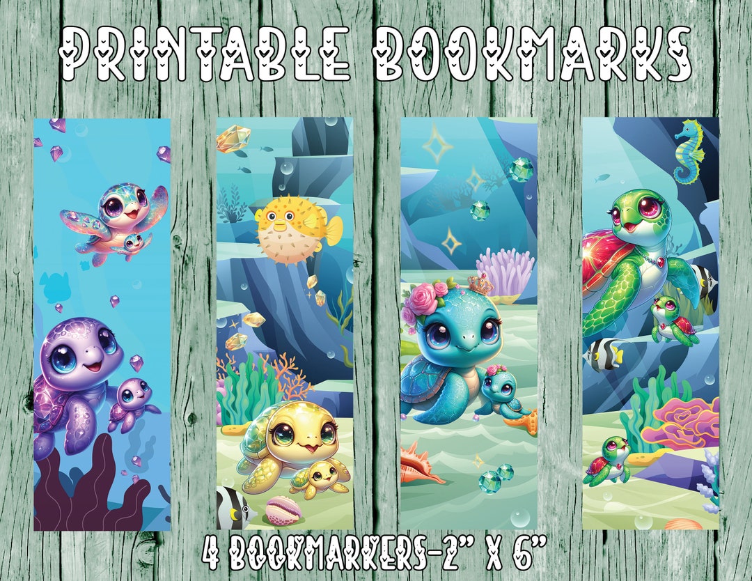 Sea Turtle Bookmark, Printable Bookmark, Downloadable Bookmarks ...