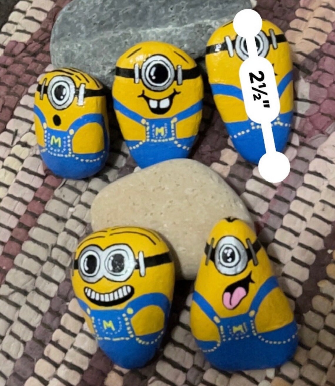 Minion Painted Rocks Set of 5 Hand-painted Garden Decor - Etsy