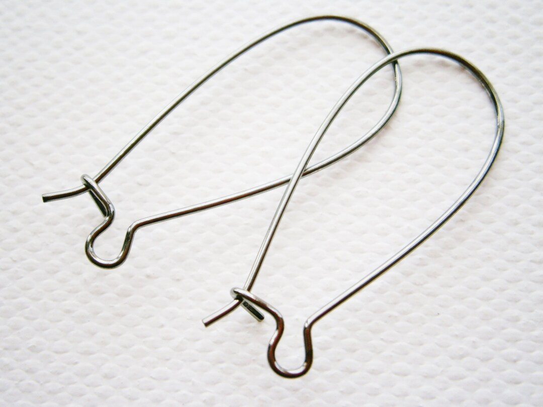 50 Gunmetal Black Kidney Earwire 33x14mm. - Etsy