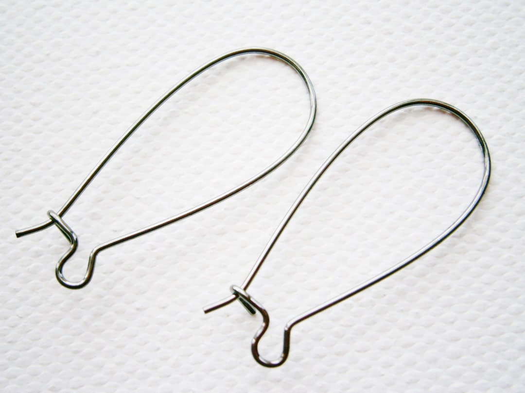 100 Gunmetal Black Kidney Earwire 33x14mm. - Etsy
