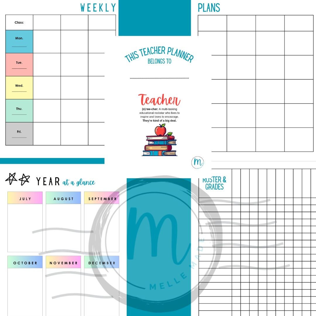 2023-2024 Teacher Lesson Plan Book Ready to Print Grade - Etsy