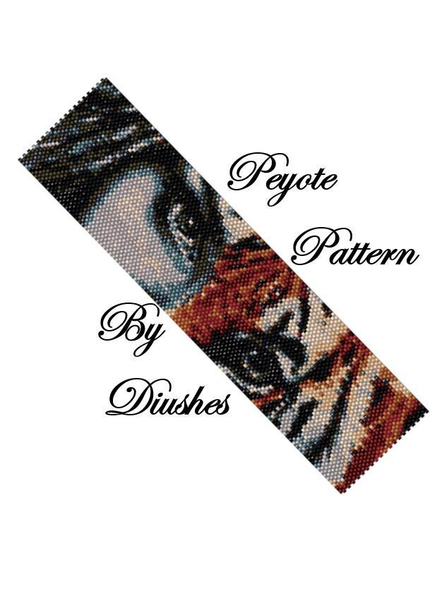 Delica Seed Bead Bracelet Pattern Bead Weaving Bookmark pattern Peyote ...