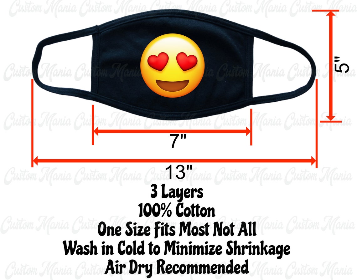 Emoji Face Mask Funny Face Mask Cute Face Mask Emoji Funny - Etsy