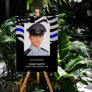 In Loving Memory of a Policeman Peace Officer Custom Photo Patriotic ...