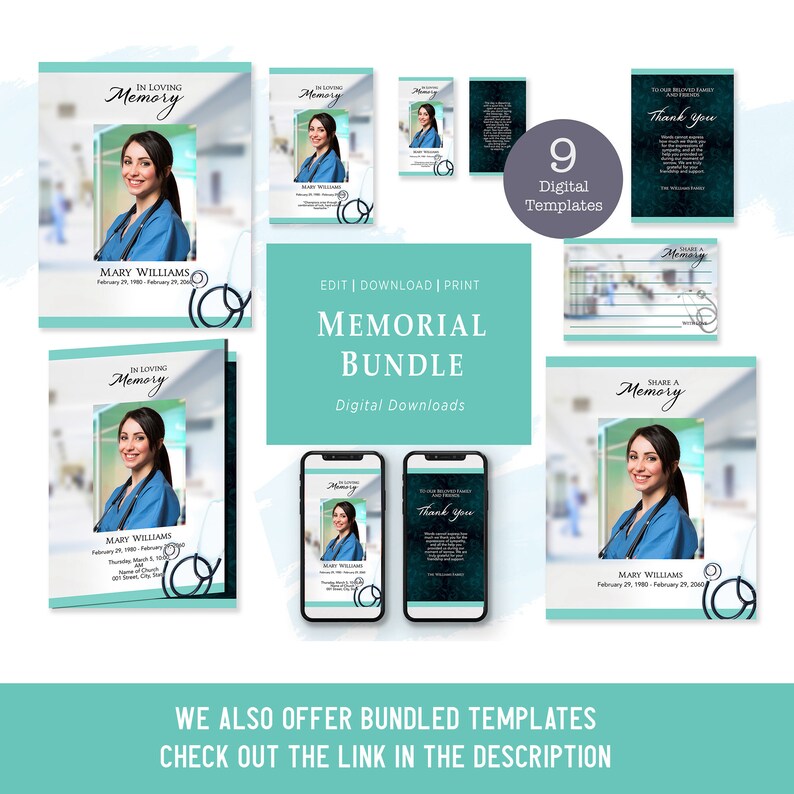 Printable Celebration of Life Medical Specialist Practitioners Health ...