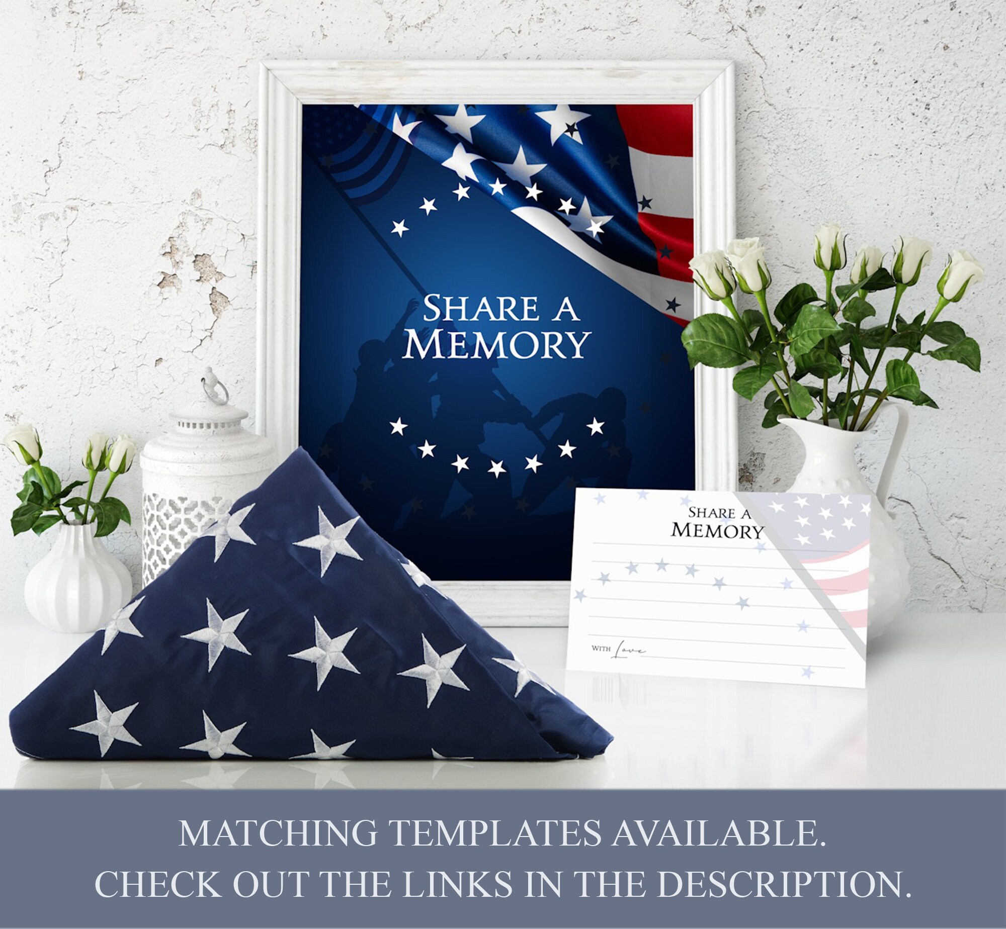 Veterans Flag Mobile Funeral Invitation, Patriotic Electronic Cell ...