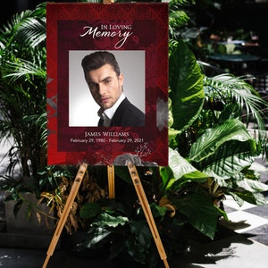 Editable Gothic Dark Wine Celebration of Life Black Roses Personalized ...