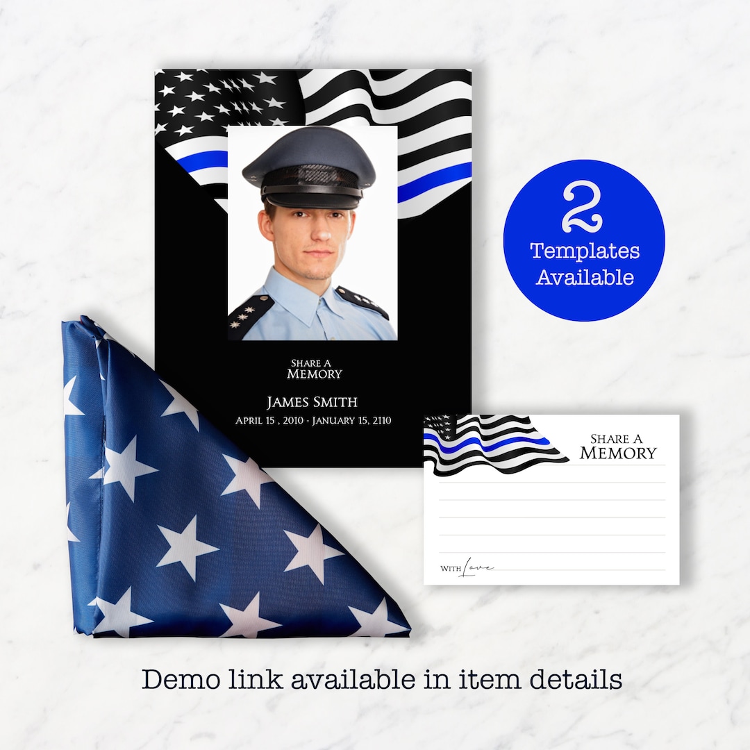 Custom Funeral Share a Memory Set Law Enforcement Police Officer ...
