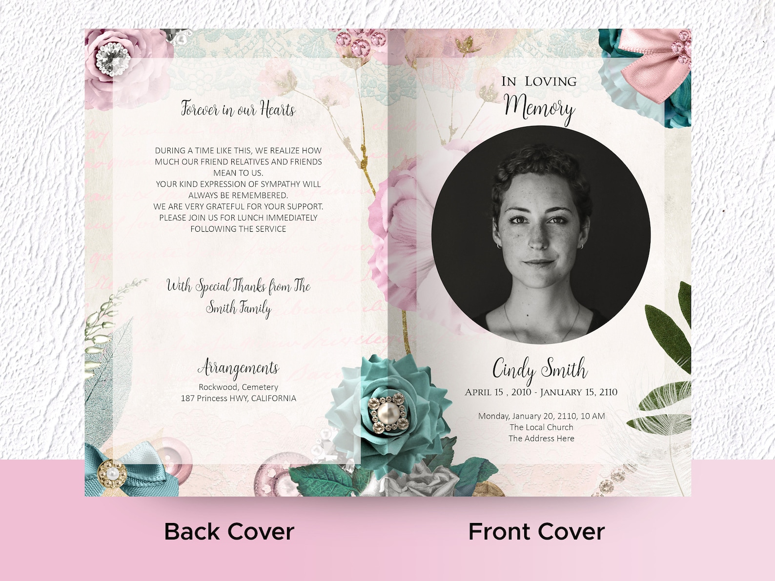 Memorial Service Program Brochure EASY TO EDIT Funeral Pamphlet, Order ...